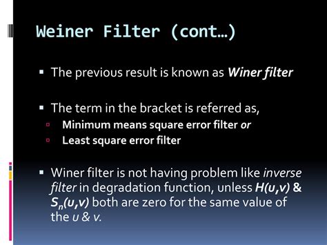 inverse wiener filtering image processing speaker deck