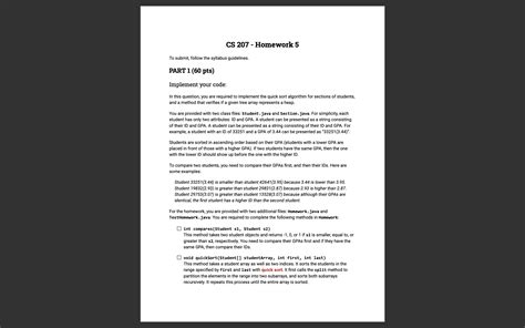 solved ﻿the homework6 ﻿class that implements sorting and