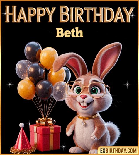 Happy Birthday Beth  🎂 Animated Images Wishes And Music 【27 S】
