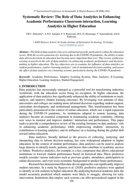 pdf systematic review the role of data analytics in enhancing academic performance classroom