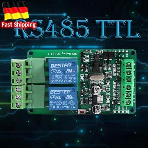 Modbus Rtu 2 Way 12v Relay Module Switch 2 Way Relay Output Rs485 Communication Eur 6 99