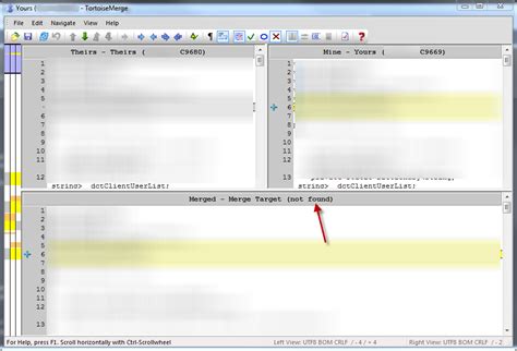 Version Control Using TortoiseMerge With Visual Studio And TFS Merge Target Not Found