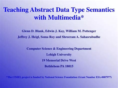 Ppt Teaching Abstract Data Type Semantics With Multimedia Powerpoint