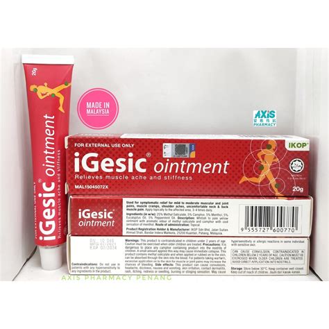 Big Sale Igesic Ointment Relief Muscle Ache 20gram Extra Strong Exp
