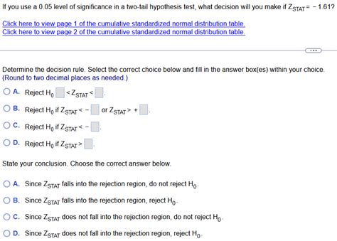 Solved If You Use A 0 05 Level Of Significance In A Two Tail
