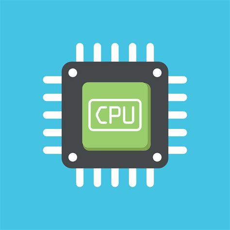 Cpu For Computer And Smartphone Icon In Flat Style Processor Chipset