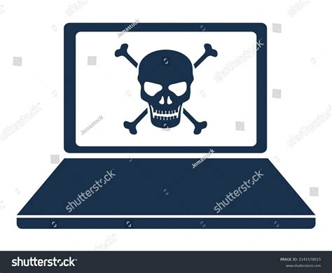 Virus Alert Laptop Cyber Security Stock Vector Royalty Free