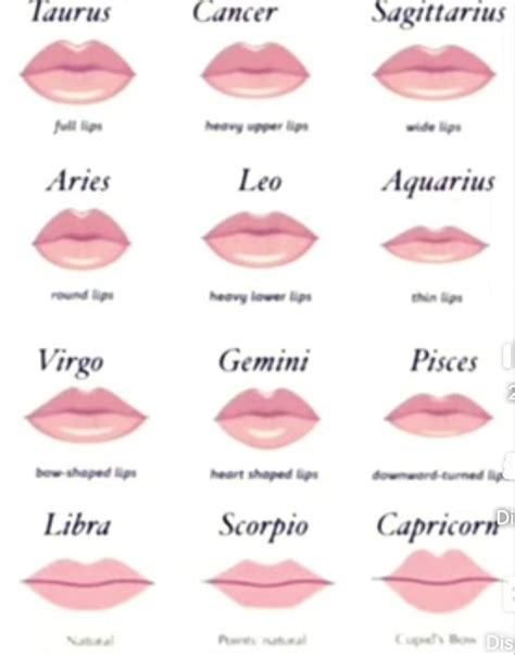 Lip Shape Chart Zodiac 60 Photos