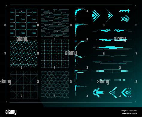 Sci Fi Ui Design Elements Cyberpunk Grid Background Textures