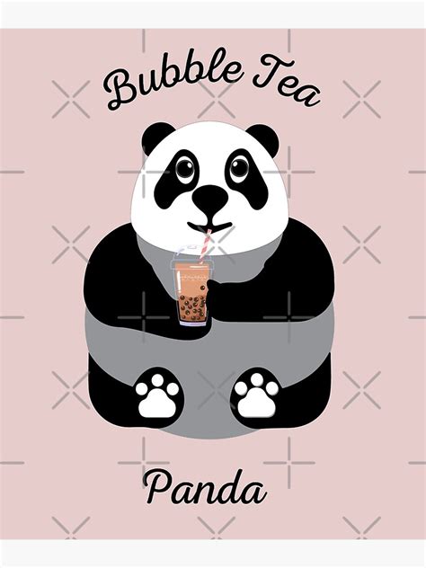 Cute Panda Bubble Tea Poster For Sale By Fadlaart Redbubble