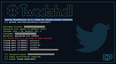 Tweetshell Multi Thread Twitter Password Cracker Cyberpunk