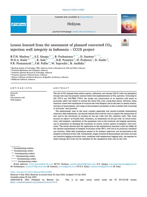 Lesson Learned From Planned Converted Co2 Injection Well Intergrity Pdf Carbon Capture And