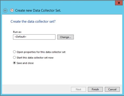 create a user defined data collector set in performance monitor for