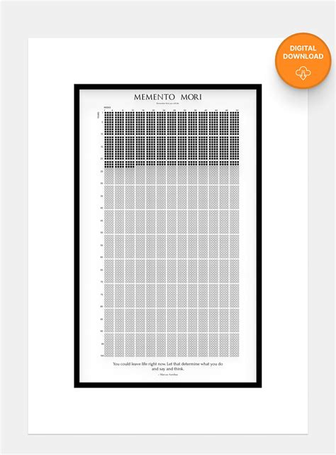Memento Mori 100 Years Of Life In Weeks Calendar With Easy Print