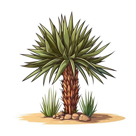 Premium Photo Yucca 2d Vector Illustration Cartoon In White Background H