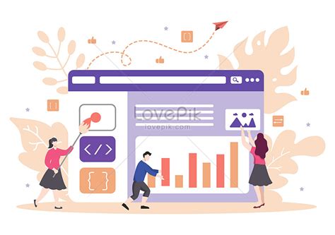 플랫 웹 개발 벡터 일러스트 무료 다운로드 Lovepik