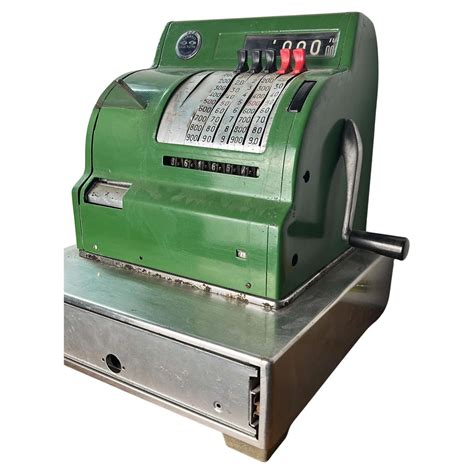 Mid Century Italian Cash Register With Hand Crank 1960s For Sale At