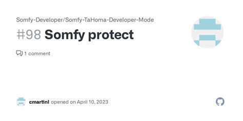 Somfy Protect · Issue 98 · Somfy Developersomfy Tahoma Developer Mode · Github