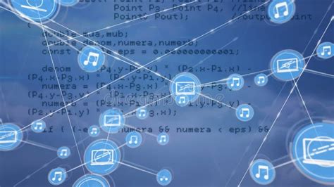 Animation Of Network Of Connections With People Icons Over Data Processing On Blue Background