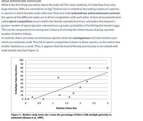 Solved Sexual Selection And Lesticle Size What Is The First Chegg Com