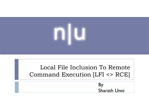 Local File Inclusion To Remote Code Execution Pdf