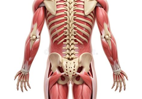 Detailed Anatomy Posterior View Human Musculature And Skeletal System