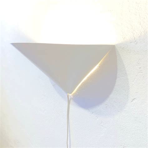Vintage Ikea Minimalist Up Light Cone Shaped Wall Lamp In White From