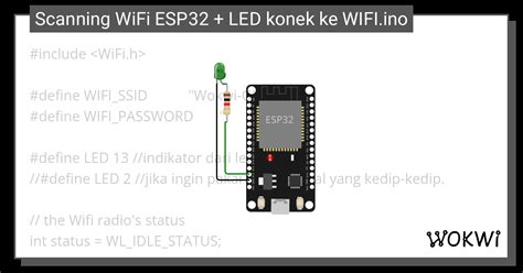 Scanning WiFi ESP32 LED Ino Wokwi ESP32 STM32 Arduino Simulator