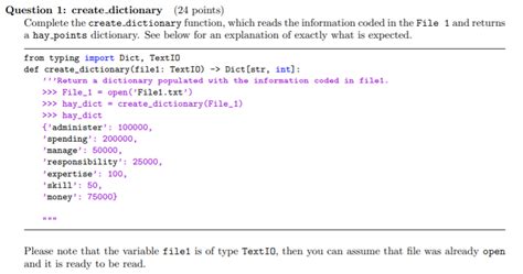 solved i must create a dictionary from the txt file below i