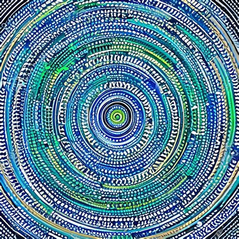 An Abstract Design With Interlocking Circles In Shades Of Blue And Green3 Generative Ai Stock