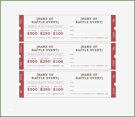 Google Docs Raffle Ticket Template