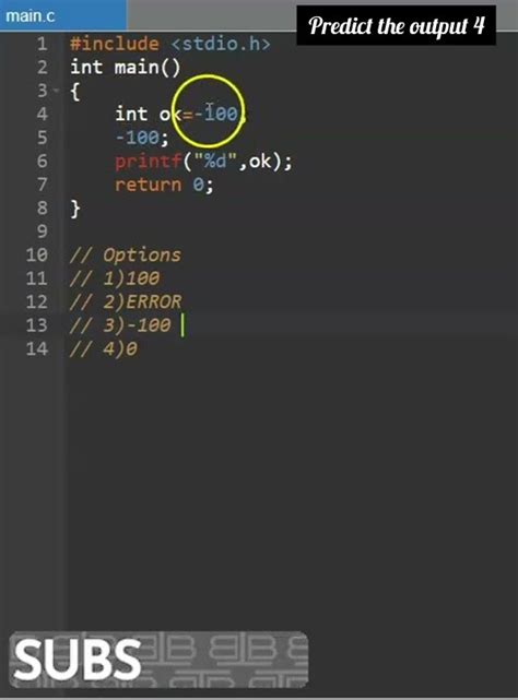 C Programming Predict The Output 4 Shorts Short C Coding Tamil It Interview Job Youtube