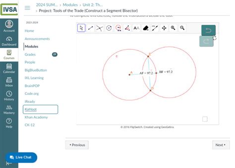Project Tools Of The Trade Construct A Segment Bisector Pdf