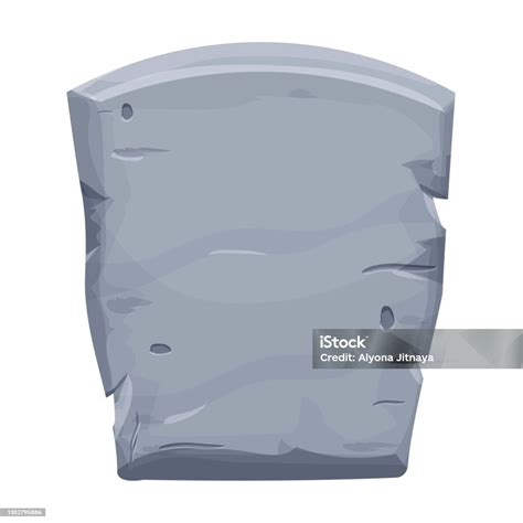 돌 태블릿 패널 흰색 배경에 고립 된 금이 요소와 질감 만화 프레임 Ui 인터페이스 웹 배너 디자인 요소에 대한 솔리드 회색