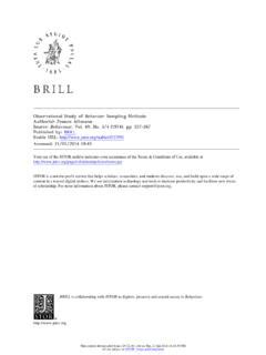 Observational Study Of Behavior Sampling Methods Observational Study