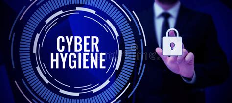 Conceptual Display Cyber Hygiene Word Written On Steps That Computer