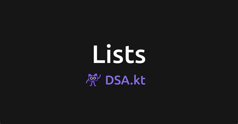 Lists · Data Structures and Algorithms in Kotlin