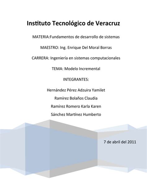 Modelo Incremental Pdf Software Ingeniería De Software