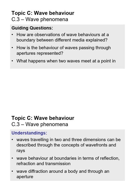 C3 Wave Phenomena Sl Student Pdf Diffraction Waves