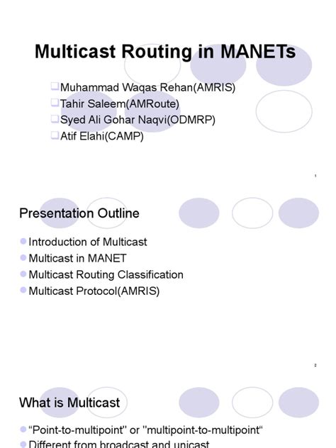 Presentation No 1 Pdf Wireless Ad Hoc Network Multicast