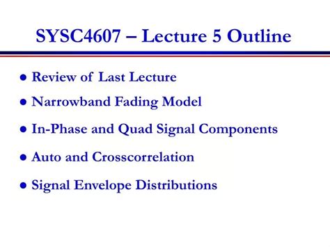 PPT SYSC4607 Lecture 5 Outline PowerPoint Presentation Free Download ID 3838775