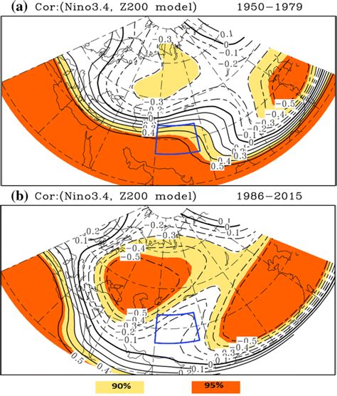 spatial map of correlation between niño3 4 sst index and model