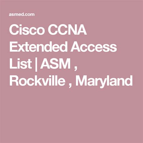 Cisco Ccna Extended Access List Artofit