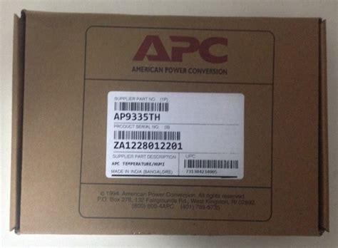 APC Ap9335th Temperature Humidity Sensor Black Ap9335th And Temperature Humidity Sensor