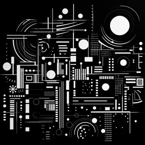 Abstract Background With Geometric Shapes Lines Circles Dots Hand Drawn Style Premium Ai