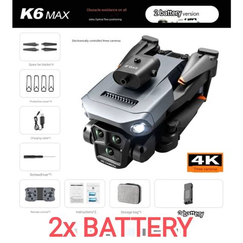 K6 Max Drone Professional Aerial Photography Aircraft 8k Three Camera Hd Hdr One Key Return