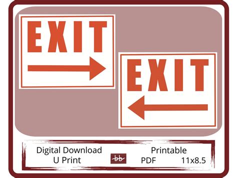 EXIT SIGN Left And Right Arrow BUNDLE Of Emergency Exit Signs To Post Egress From Store