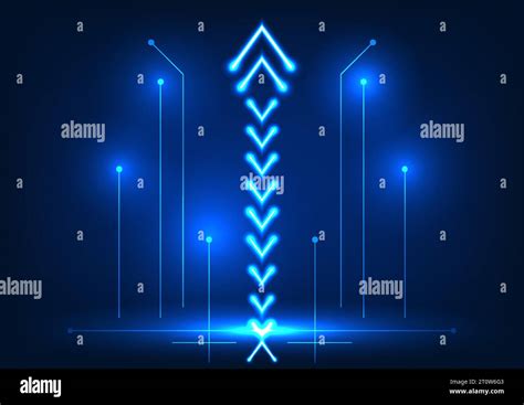 technology background of upward and downward arrows with circuit lines
