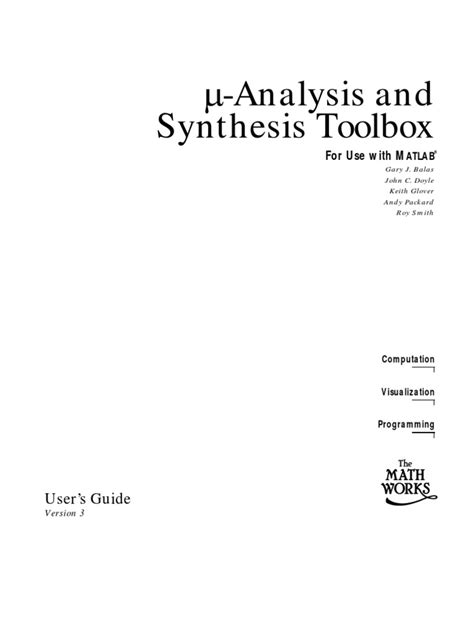 mu analysis and synthesis toolbox pdf matrix mathematics