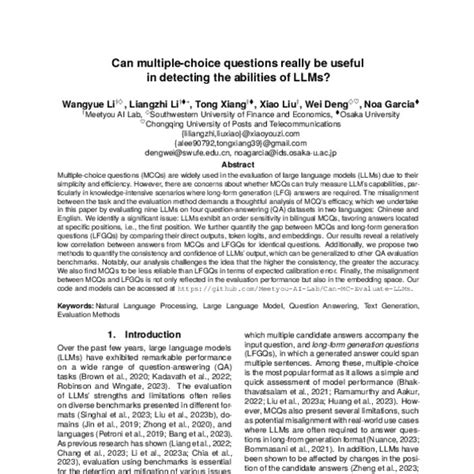 Can Multiple Choice Questions Really Be Useful In Detecting The